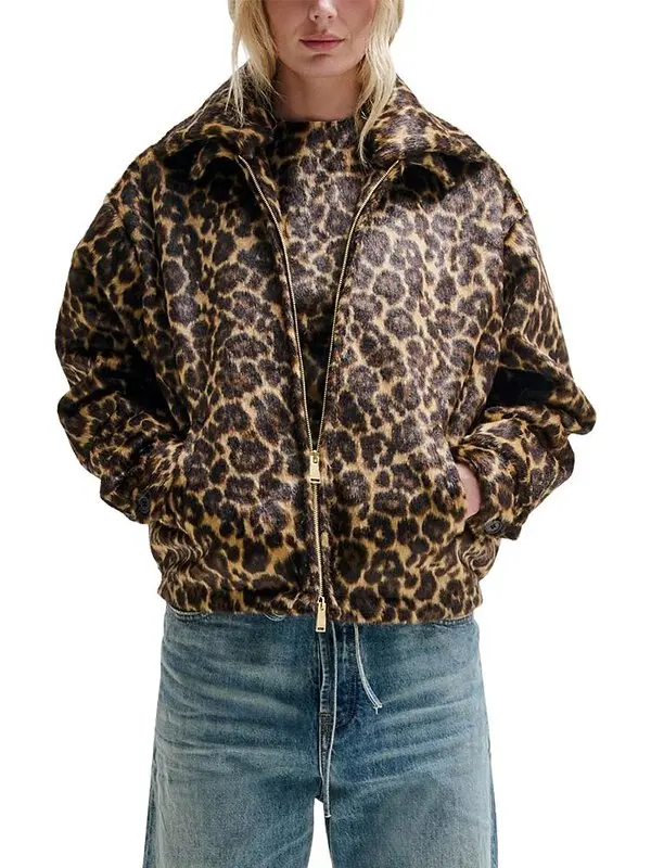 DARKPARK Print Faux Fur Jacket - Leopard