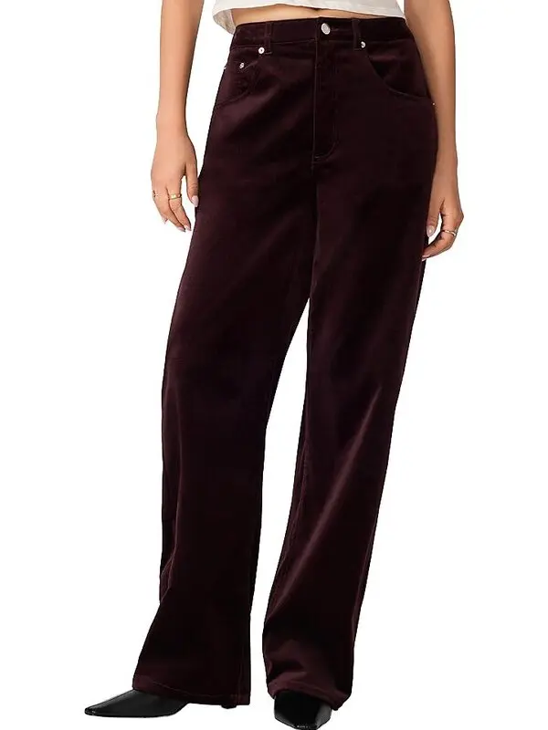 Steve Madden Sydnee Wide Leg Pants - Deep Fig
