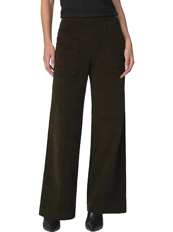 Joe's Jeans The Corduroy High Rise Side Zip Wide Leg Jeans - Olive