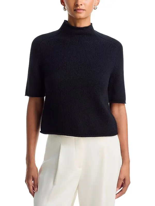 LISA YANG Cashmere Fride Mock Neck Sweater - Black