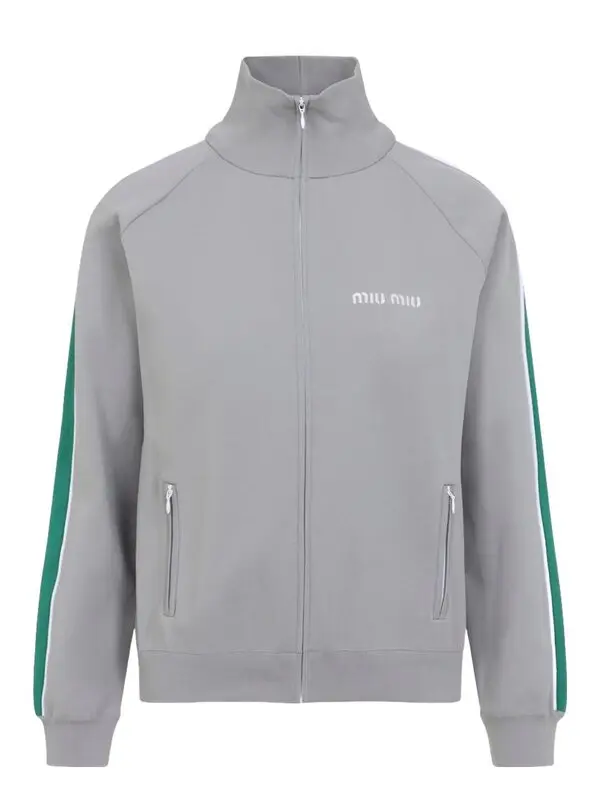 Miu Miu Logo Nylon Cardigan - Multicolor