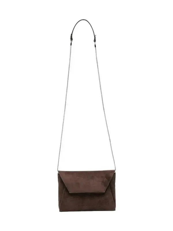 Brunello Cucinelli Calf Suede Cross Body Bag - Brown