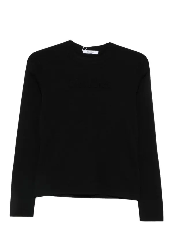 Max Mara Wool Crewneck Sweater - Black