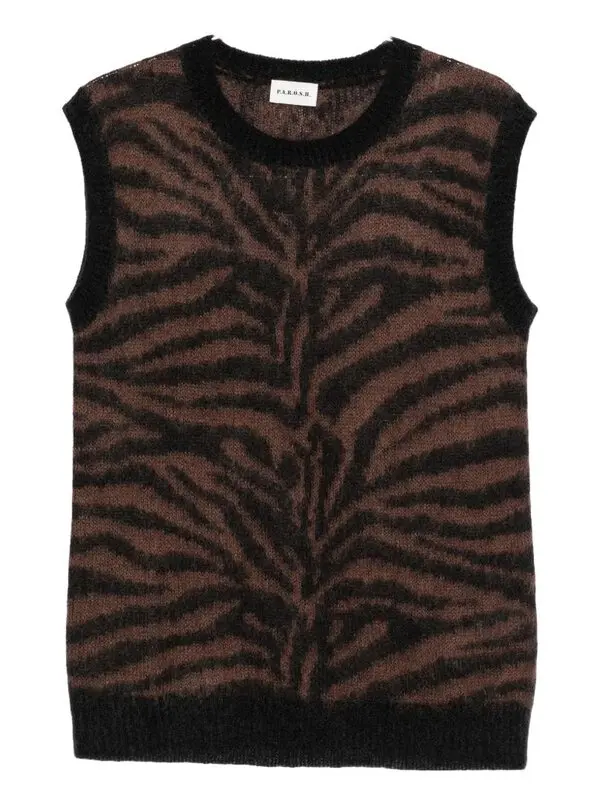 PAROSH Wool Blend Vest - Black