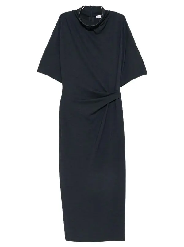 Brunello Cucinelli Wool Blend Long Dress - Blue