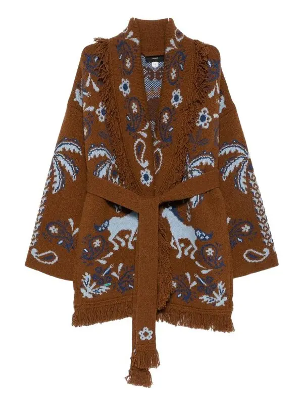 Alanui Island Roots Wool Cardigan - Brown