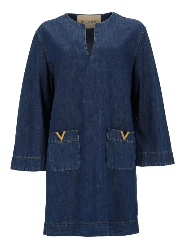 Valentino Garavani Chambray Denim Dress - Blue