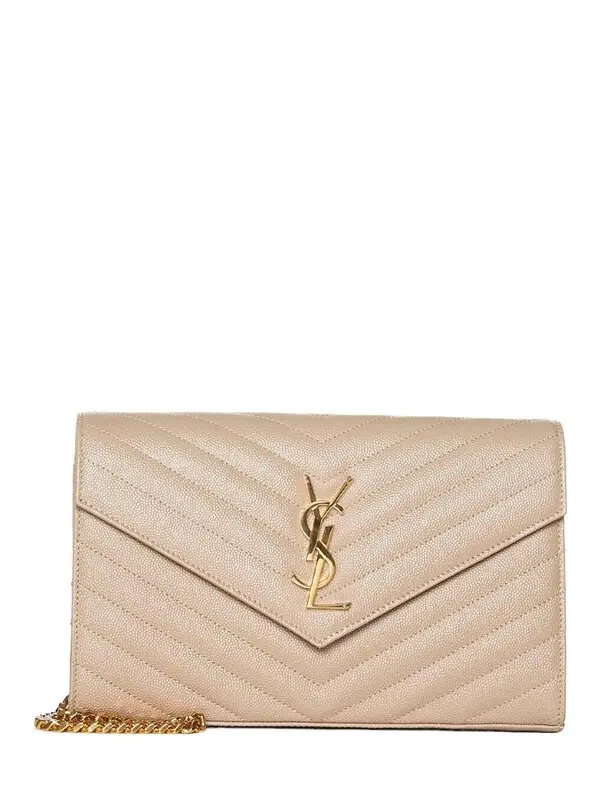 Saint Laurent Quilted Leather Clutch With Monogram - Multicolor