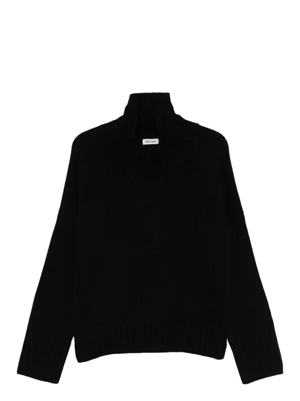 Soft Goat Cashmere Turtle-neck Sweater - Black