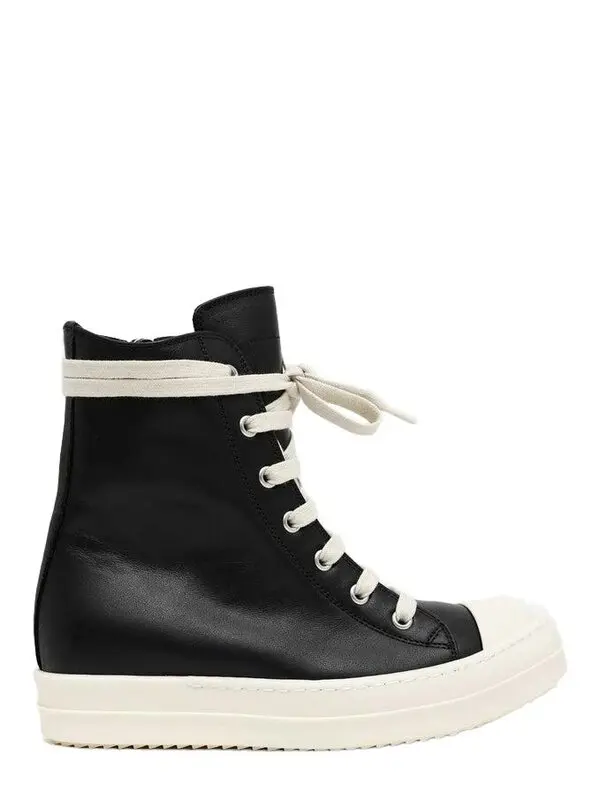 Rick Owens Smooth Leather Trainers - Black