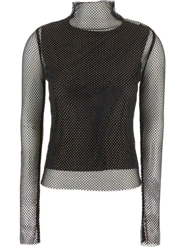 Sportmax High-neck Fishnet Top - Multicolor
