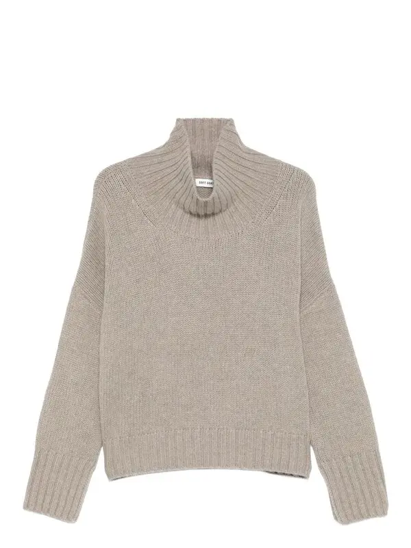 Soft Goat Cashmere Turtle-neck Sweater - Beige