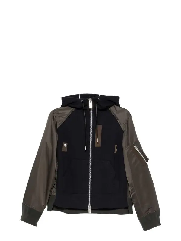 Sacai Cotton Blend Hooded Sweatshirt - Blue