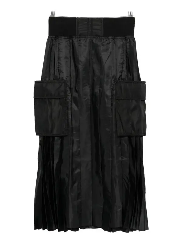 Sacai Quilted Pleated Cargo Skirt - Black