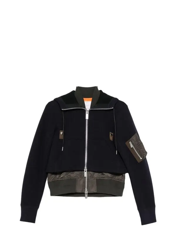 Sacai Cotton Blend Hoodie - Blue