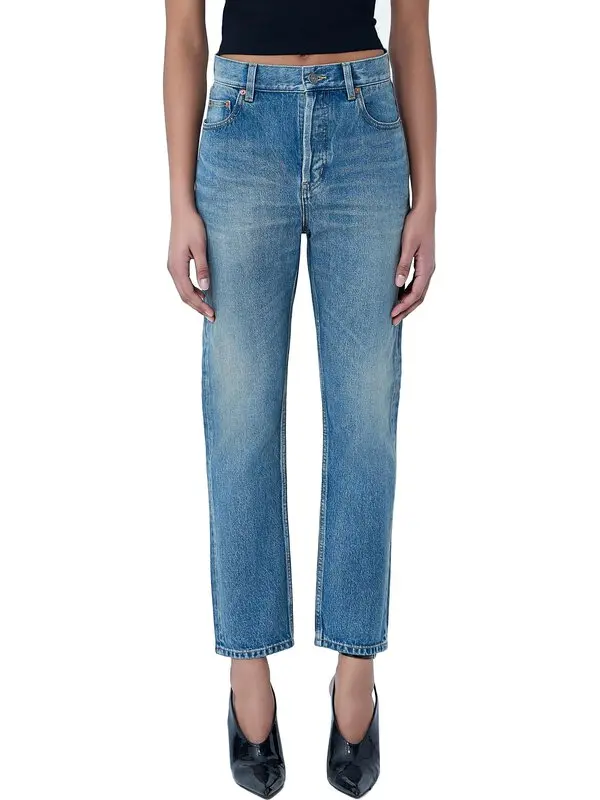 Saint Laurent 90s High-rise Cropped Slim Jeans - Blue