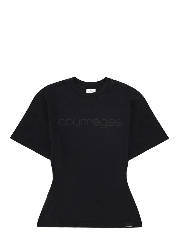 COURREGES Courrèges Logo T-shirt - Black