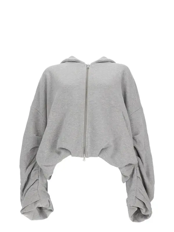 Dries Van Noten Felpa In Cotone Con Zip - Grey