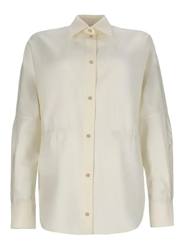 Moncler Wool And Nylon Shirt - Ivory