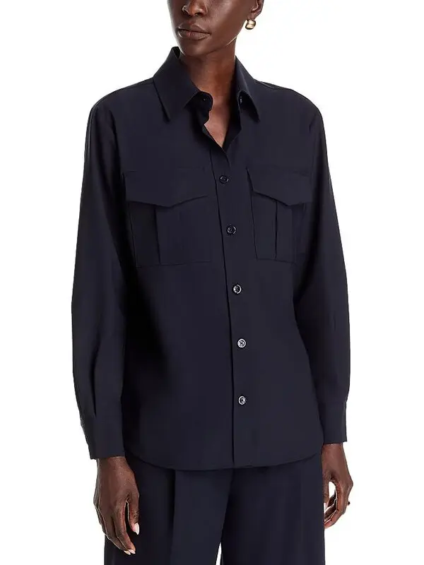 Herno Oversized Button Front Shirt - Navy