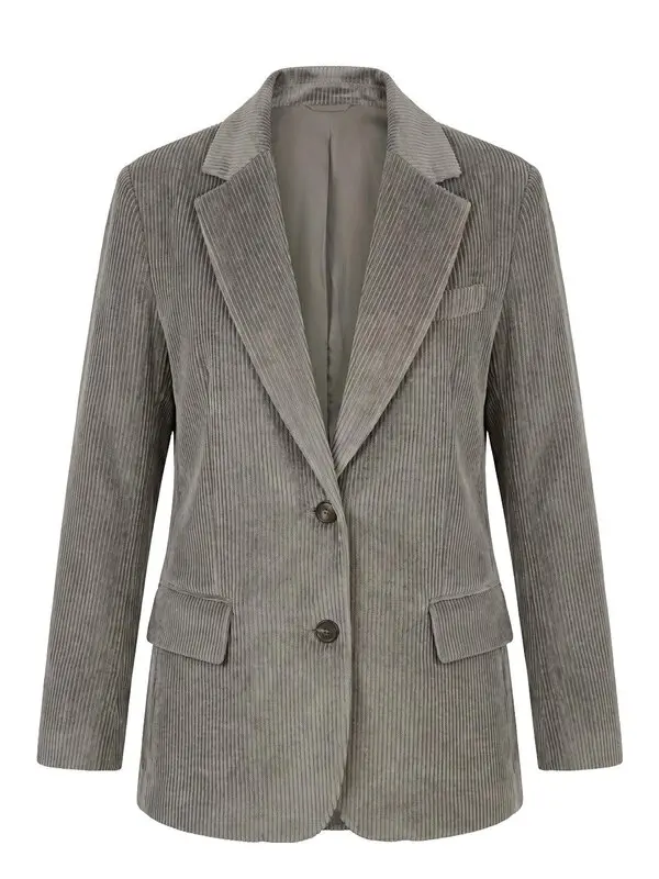 Brunello Cucinelli Corduroy Single-breasted Jacket - Multicolor