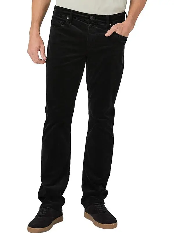 Paige Federal Slim Straight Fit Corduroy Pants - Black