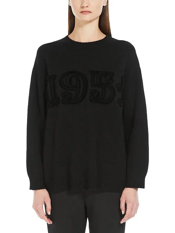 Max Mara Fido Wool & Cashmere Crewneck Sweater - Black