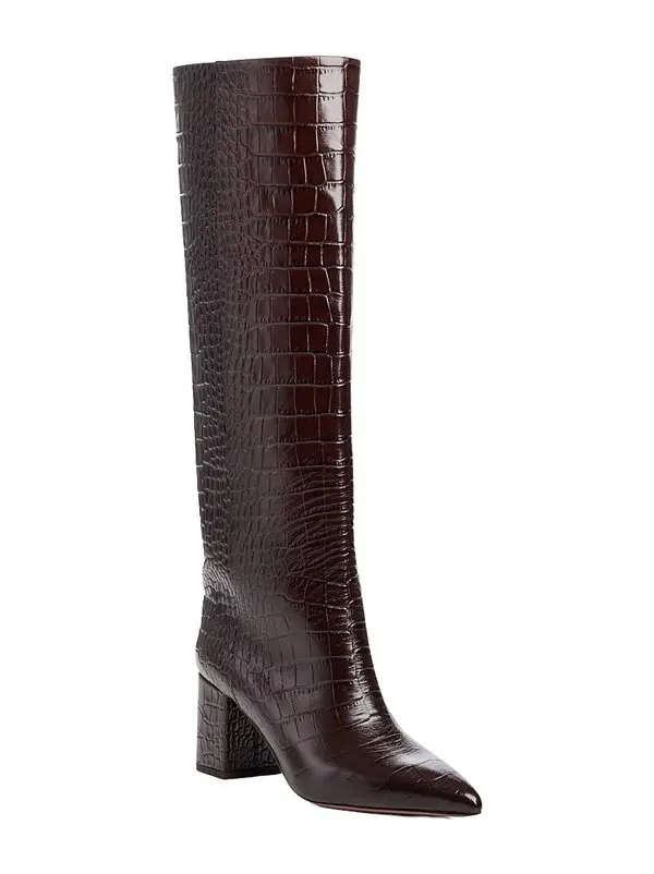 Paris Texas Anja Embossed Leather Tall Boots - Ebano