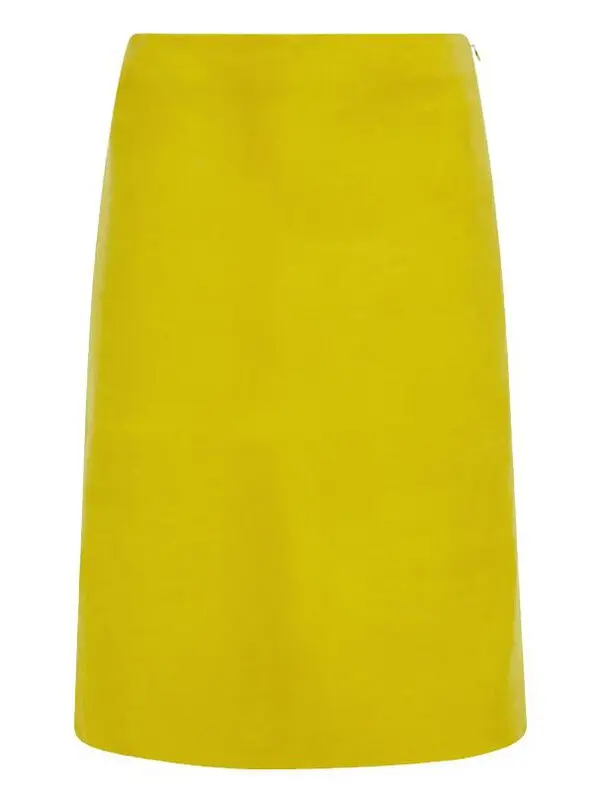 FERRAGAMO Nubuck Pencil Skirt - Yellow