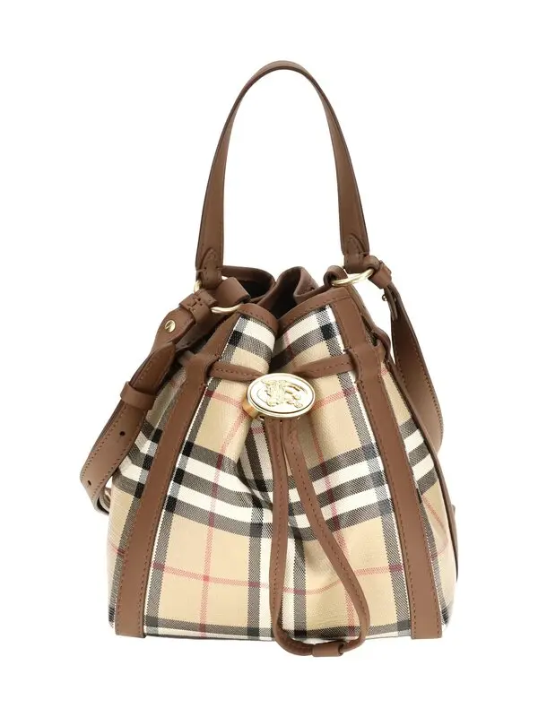 Burberry Mini Check Bucket Bag - Cream