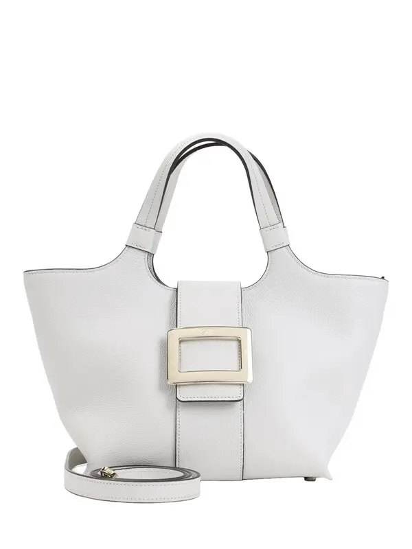 ROGER VIVIER Leather Shopping Mini Bag - Gray