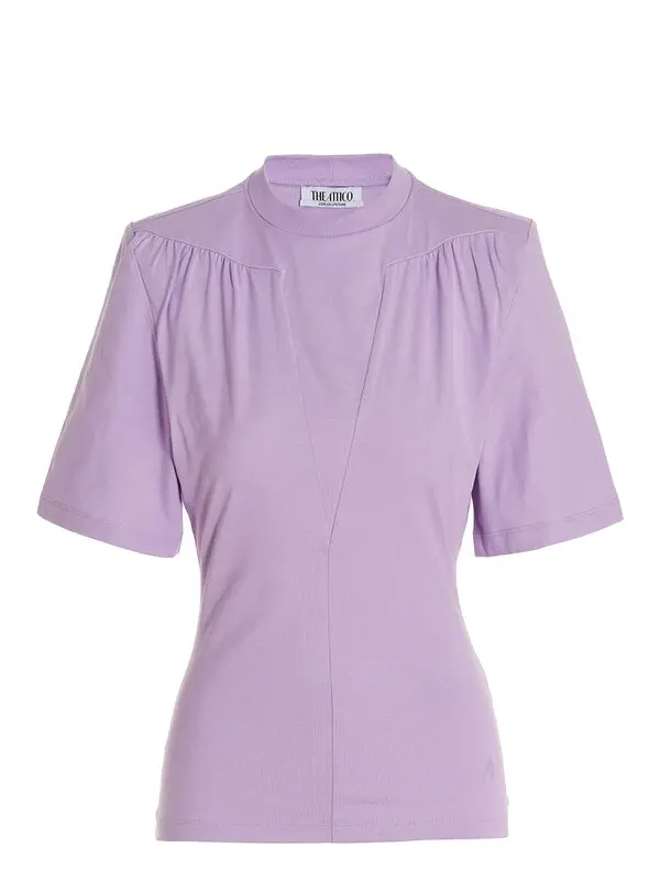 Attico Jewel Cotton T-shirt - Purple