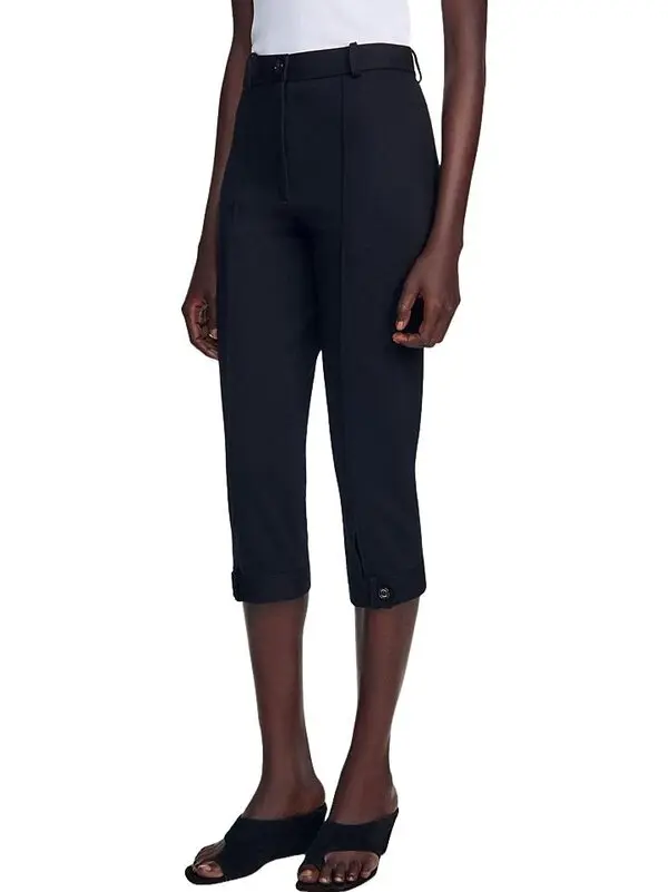 Sandro Safran Slim Capri Pants - Black