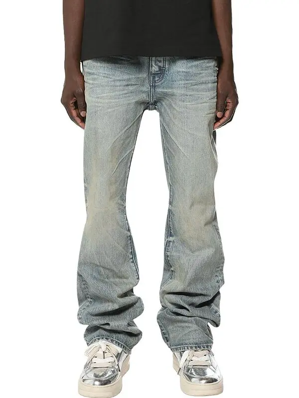 PURPLE BRAND Vintage Green Cast Bootcut Fit Cotton 34" Jeans - Medium Indigo