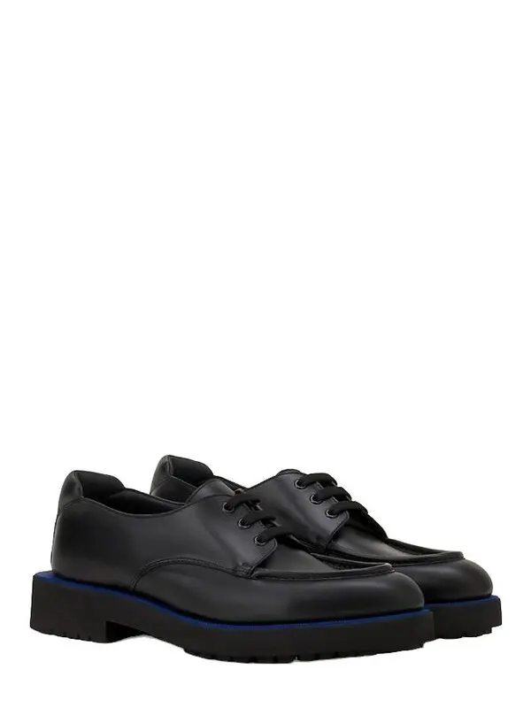 LANVIN Soft Leather Derby Shoes - Black/blue