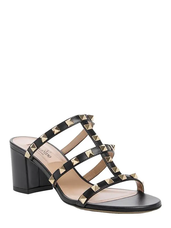Valentino Garavani Rockstud Slide Sandals - Black