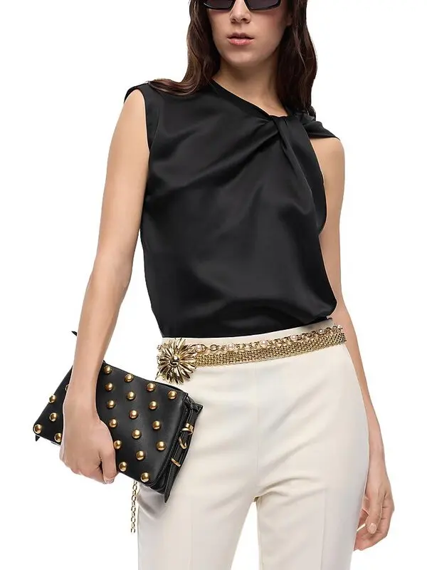 Pinko Smart Satin Asymmetric Blouse - Black