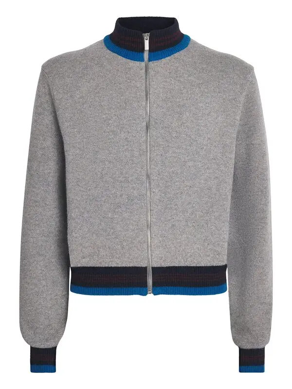 SYSTEM Wool-cotton Zip-up Cardigan - Grey