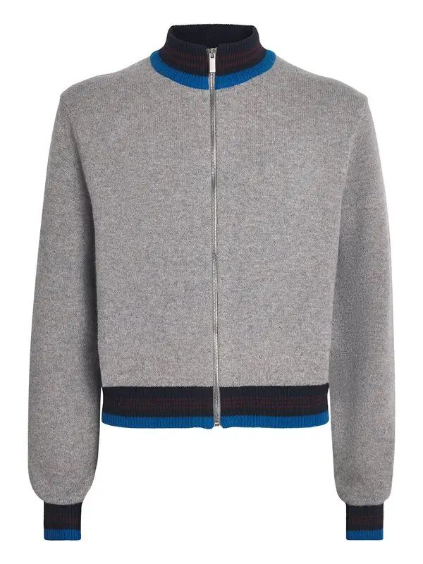 SYSTEM Wool-cotton Zip-up Cardigan - Grey