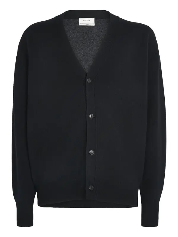 SYSTEM Wool-cashmere V-neck Cardigan - Black
