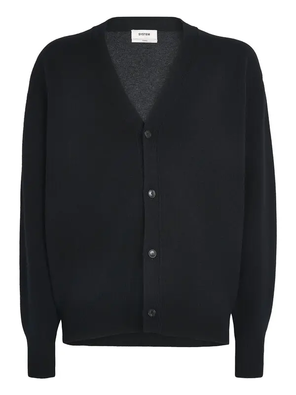 SYSTEM Wool-cashmere V-neck Cardigan - Black