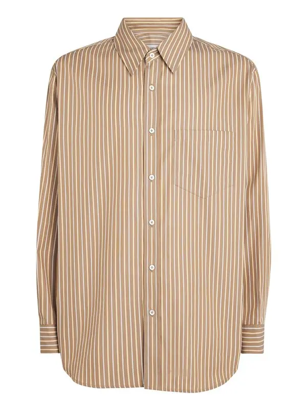 SYSTEM Cotton Stripe Shirt - Beige