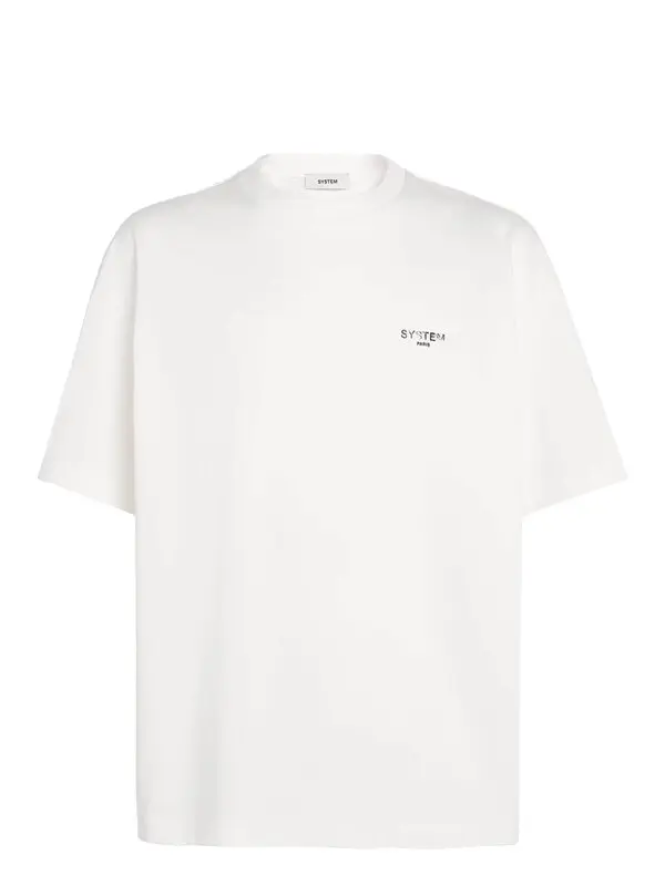 SYSTEM Cotton Logo T-shirt - White