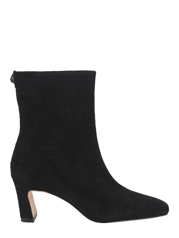 Kurt Geiger Suede Croc Print Billy Ankle Boots - Black