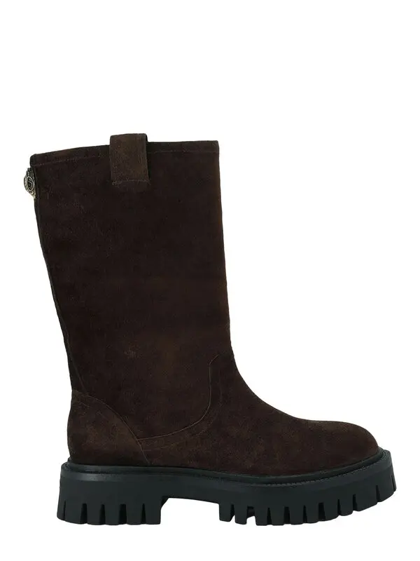 Kurt Geiger Suede Kingly Biker Boots - Brown