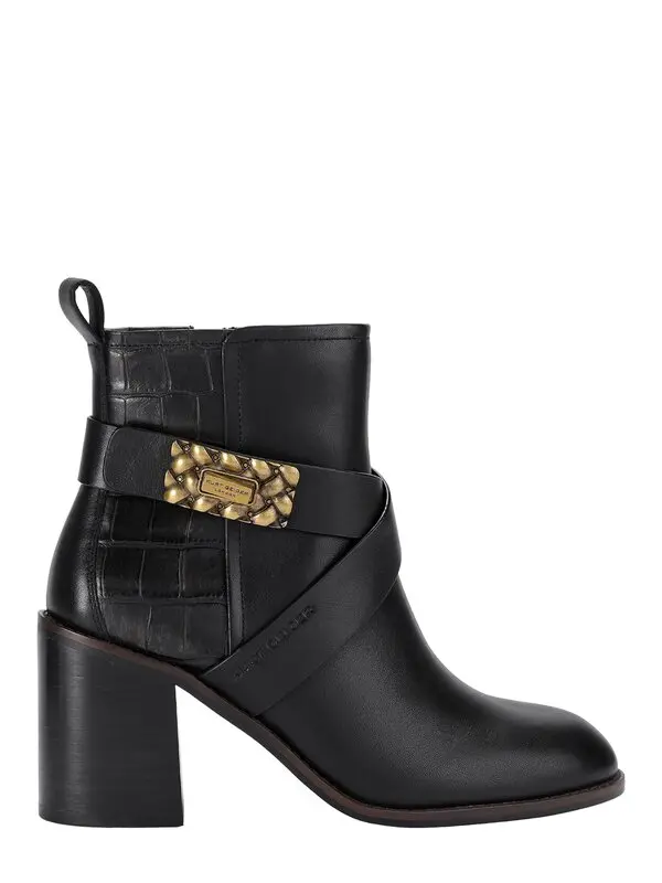 Kurt Geiger Leather Marylebone Ankle Boots - Black