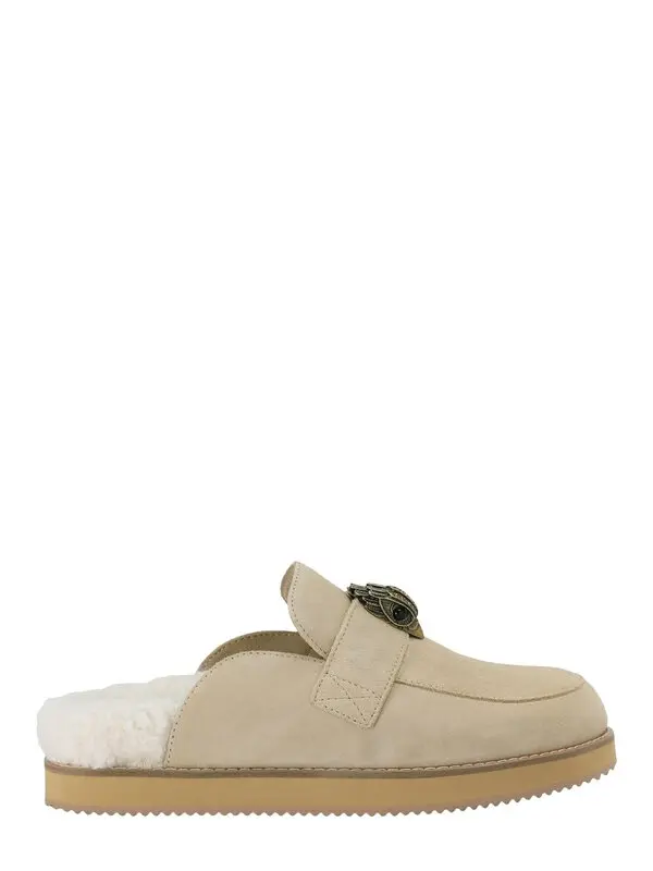 Kurt Geiger Suede Eagle Clog Mules - Beige
