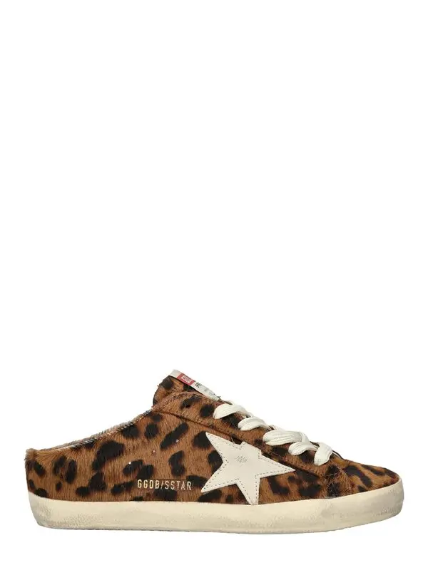 GOLDEN GOOSE Leopard-print Super-star Sabot Sneakers - Brown