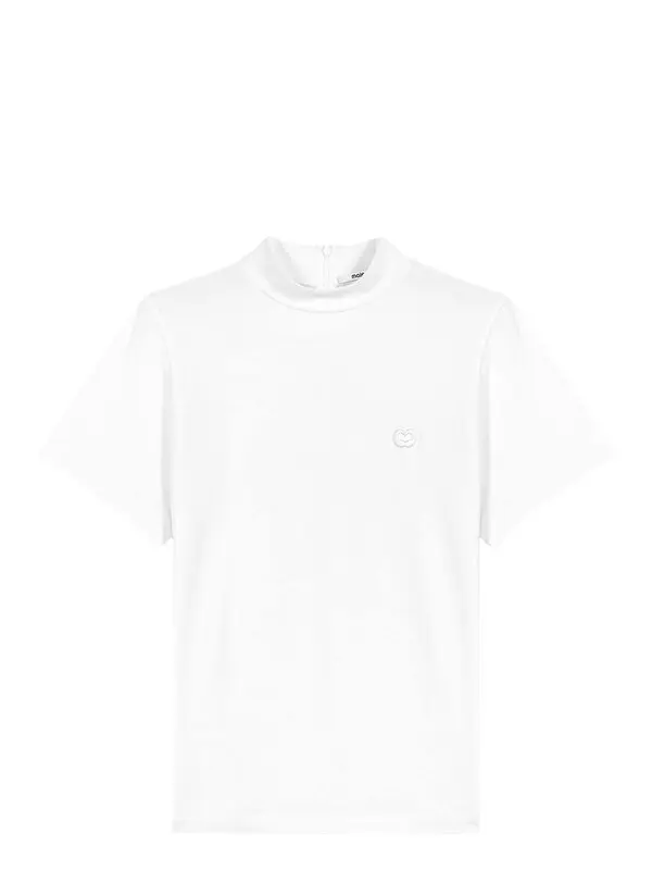 Maje Funnel-neck Zipped T-shirt - White