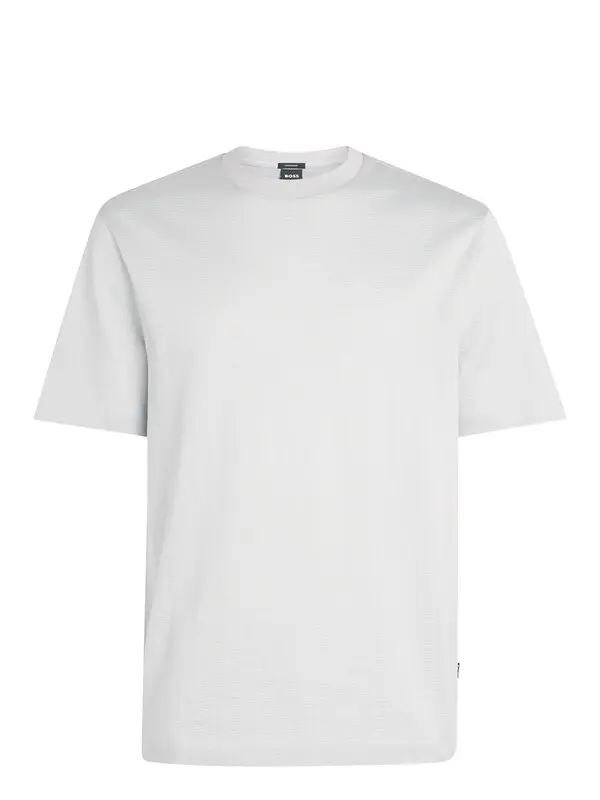 BOSS Cotton Jacquard T-shirt - Blue